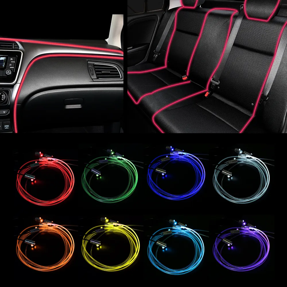 Automotive LED Strips: RGB Car Atmosphere Light Wireless Remote, Music ...