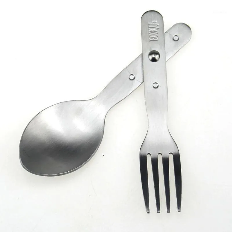 Stainless Steel German Army Fork And Spoon Set For Hiking, Camping, And ...