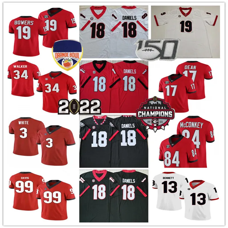 2021 Champions UGA Georgia College Bulldogs Football Jerseys Brock ...
