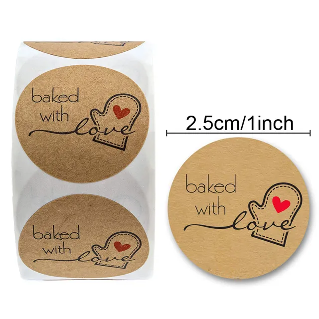 Baked With Love Stickers Handmade Bakery Labels For Food Packaging ...