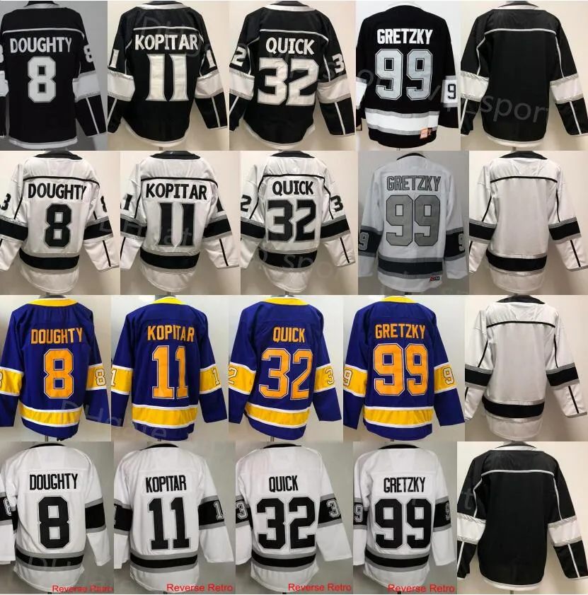 Men Reverse Retro Ice Hockey 32 Jonathan Quick Jersey Blank 8 Drew ...
