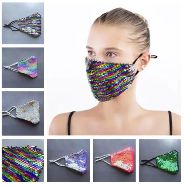 DHL Fashion Bling Bling Sequin Protective Mask Dustproof Washable ...