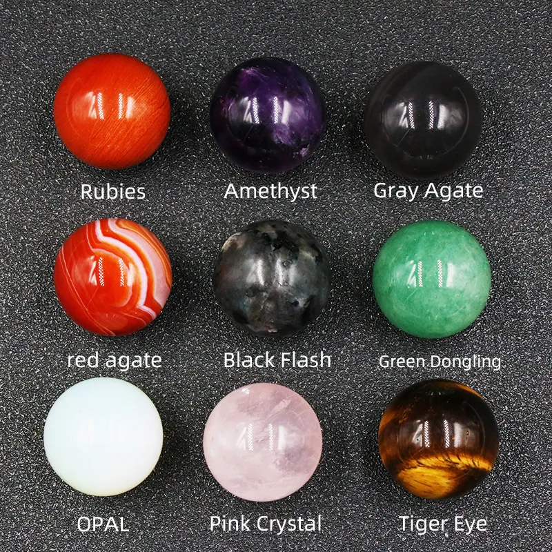 25mm Crystal Stone Spheres - Amethyst, Rose Quartz, Agate - Natural ...
