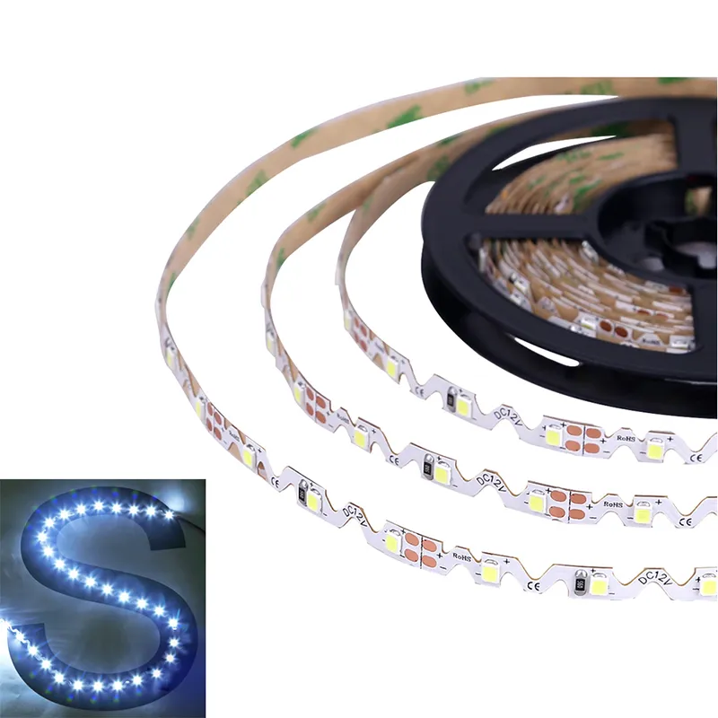12V S-Shape LED Strip Light, 2835 SMD, Non-Waterproof, Flexible, Warm ...