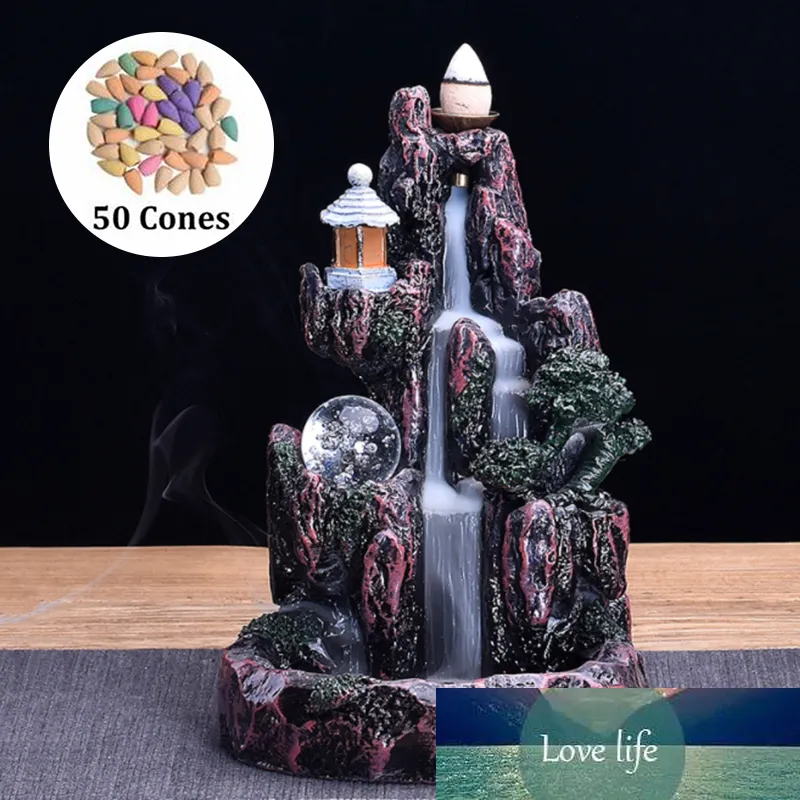Waterfall Incense Burner Ceramic Mountain River Incense Holder ...