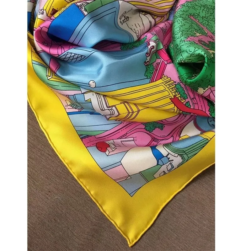 Premium Twill Silk Scarf Shawl - Hand Rolled Edges, Elegant Design ...