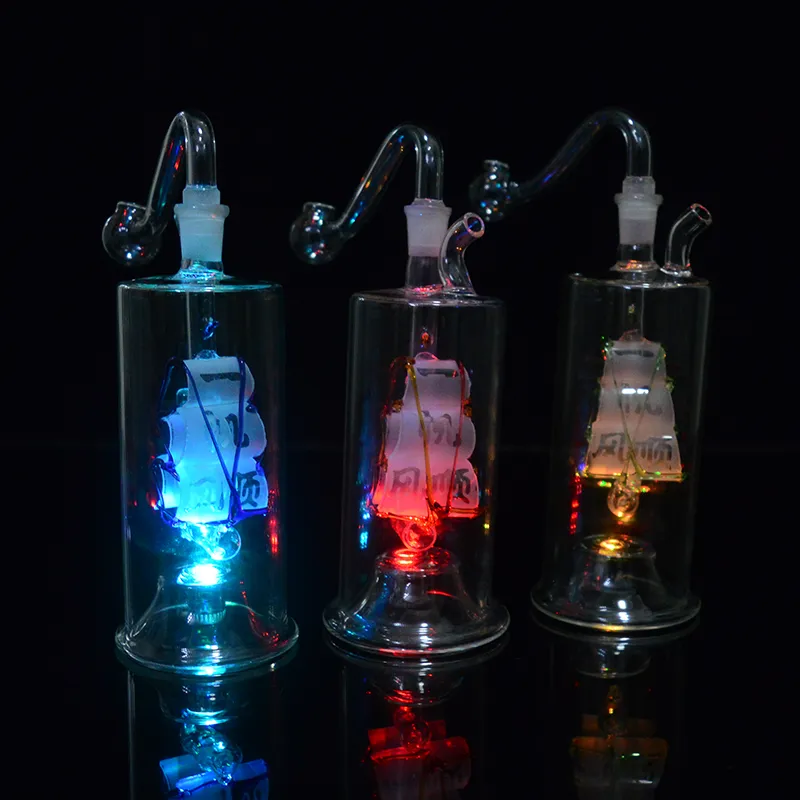 Unique Bong LED Bongs Light Water Glass Sailing Boat Oil Rigs Voilier ...