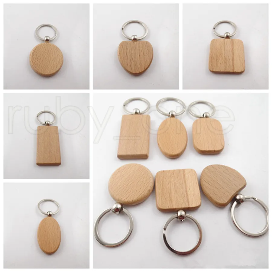 13 Styles Of Creative DIY Wooden Keychains Round, Square, And Rectangle ...