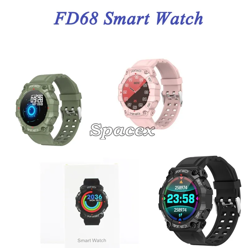 FD68 Smartwatch: Heart Rate & Blood Pressure Monitoring, Waterproof, Sleep Tracker, Ultra Long ...
