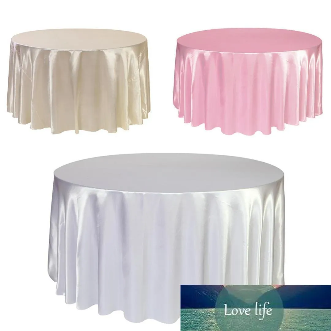 Round Satin Tablecloth 57 in 90 in 120 in Black White Solid Color for ...