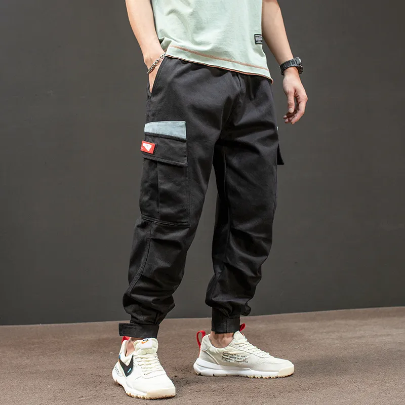 Designer Spring Hip Hop Joggers For Men Black Harem Pants With Multi