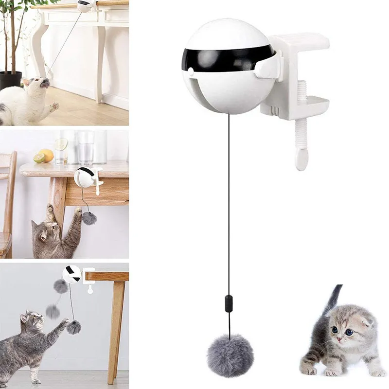 Electric Automatic Lifting Cat Ball Toy Interactive Puzzle Smart Pet Cat Ball Teaser Toys Pet ...
