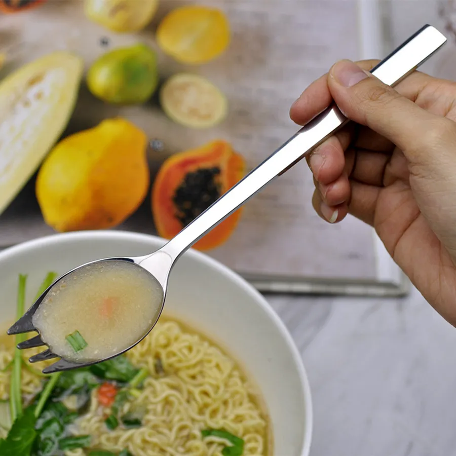 High Quality 304 Stainless Steel Dual Purpose Spoon Fork Spoon One ...