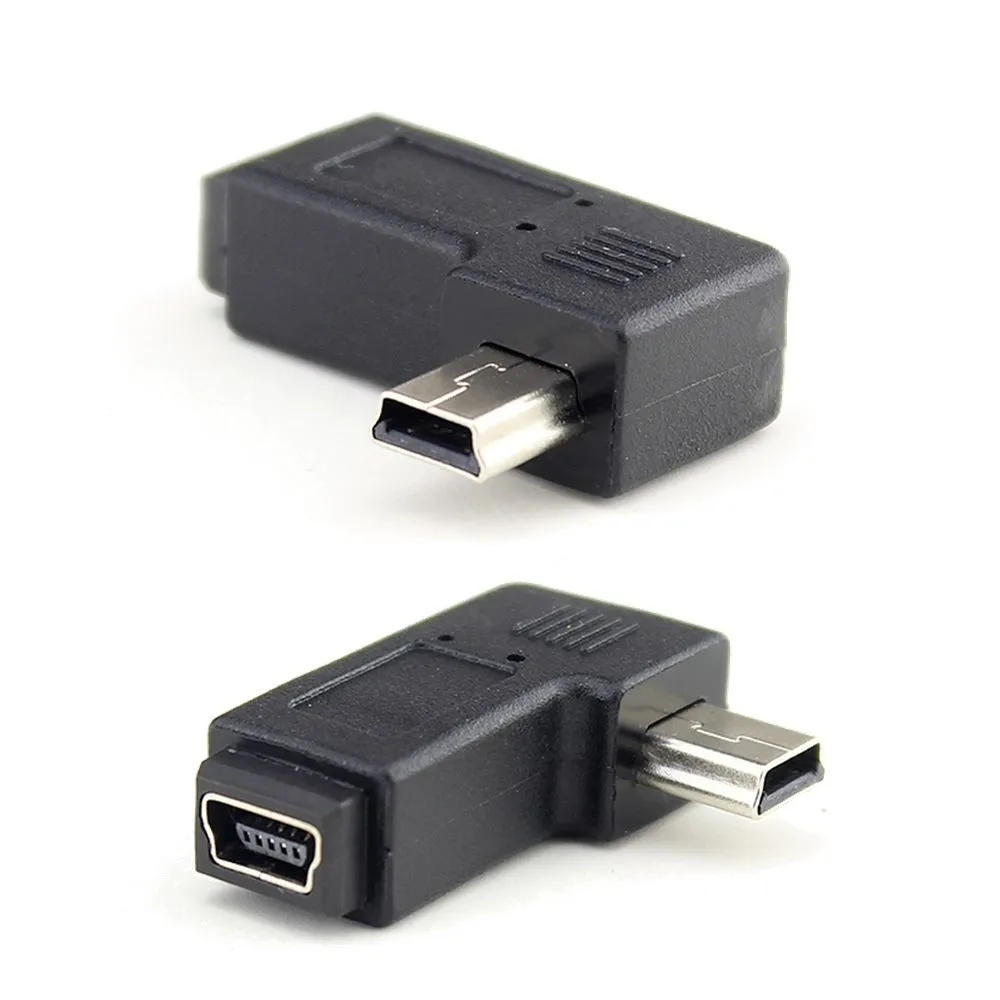 90° Mini USB Male to Female Adapter | Compact Left and Right Angle Mini ...