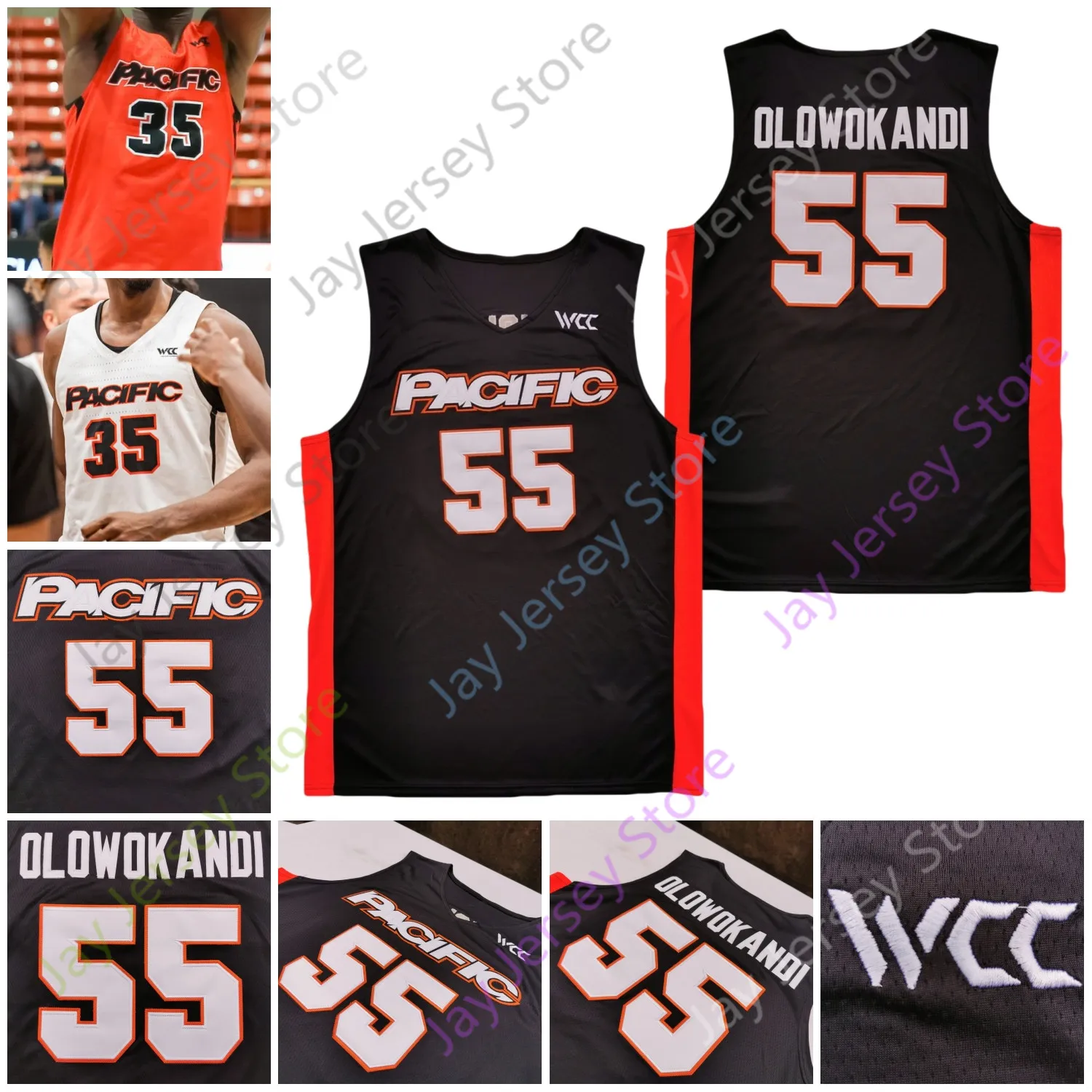 DHgate.com:Pacific Tigers Basketball Jersey NCAA College Basketball ...