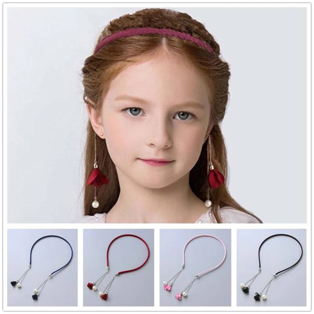 Cute Girls Hair Accessories Set: Tassel Headband, Fake Earrings, Fur ...