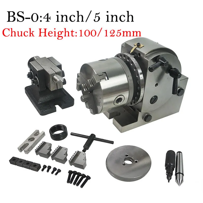 DHgate.com:BS-0 4/5 Inch 3-Jaw Chuck Rotary Axis Dividing Head with ...