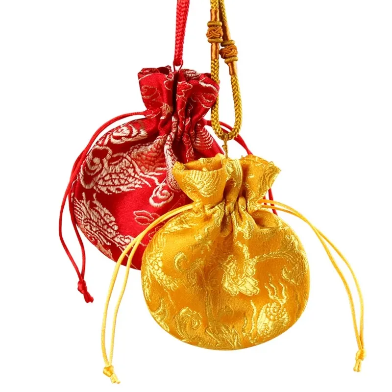 Chinese Style Sachet Retro Gift Wrap Dragon Pattern Palace Hanging Neck ...