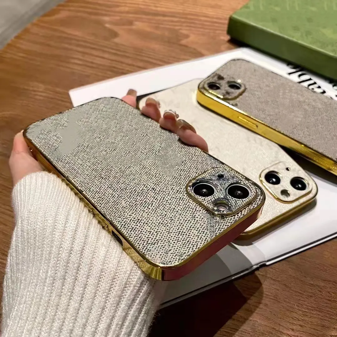 Luxury Electroplated Leather Hard Shell Phone Case for Apple iPhone 7 8 ...