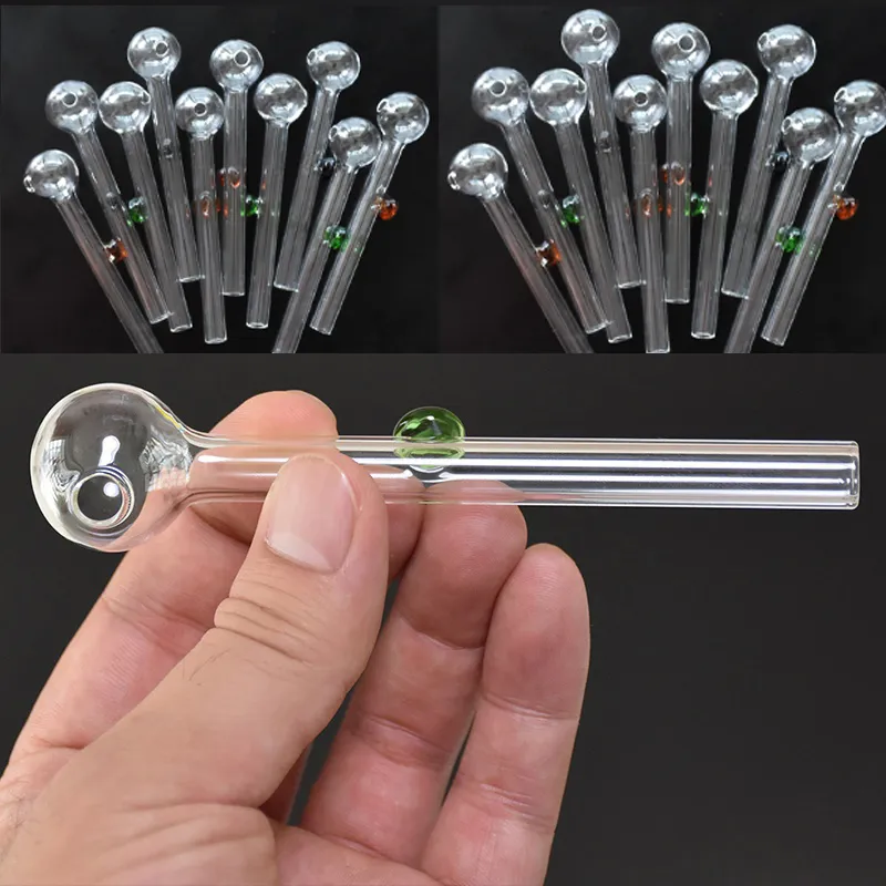 4.7 Inch Length Pyrex Glass Oil Burner Pipe Handcraft Clear Smoking ...