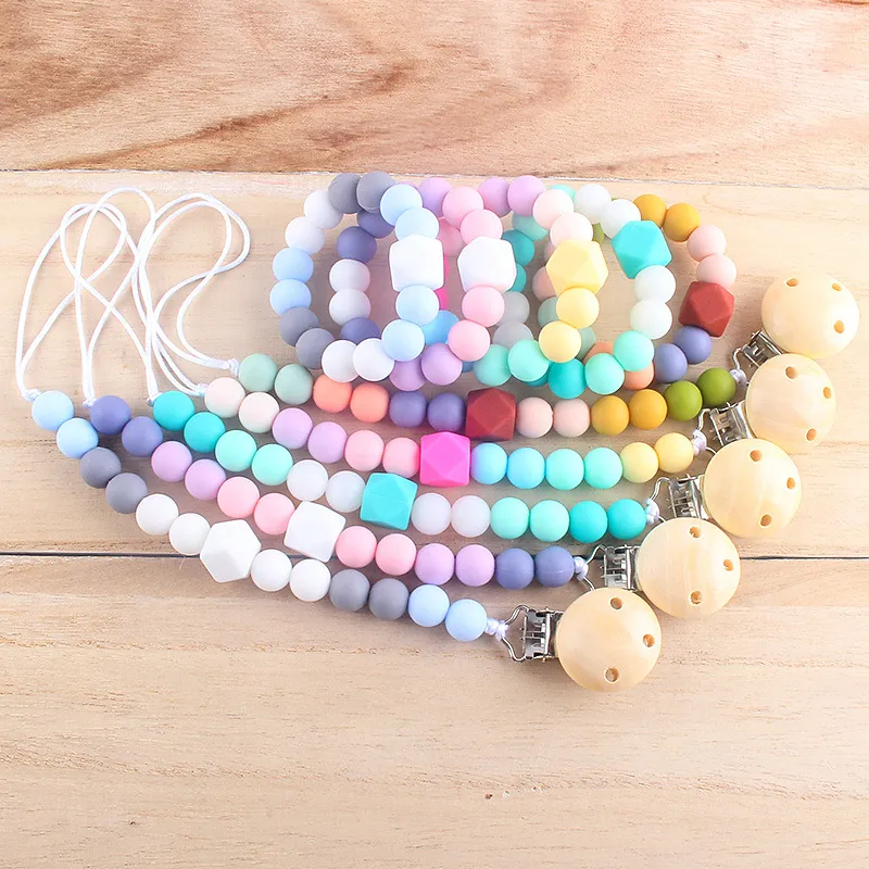 DHgate.com:INS Silicone Teething Pacifier Chain Clip | 2Pcs Safe Baby ...