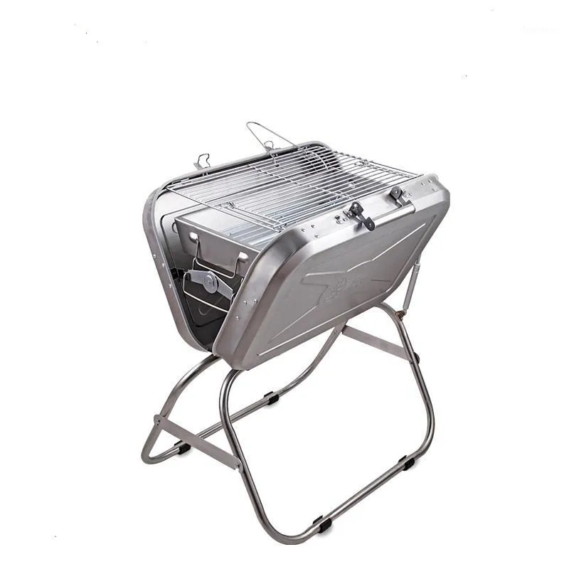 DHgate.com:Stainless Steel Portable Barbecue Suitcase Grill for Camping ...