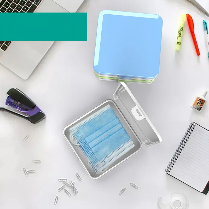 Dustproof Mask Case Disposable Face Masks Container Square Plastic Mask ...