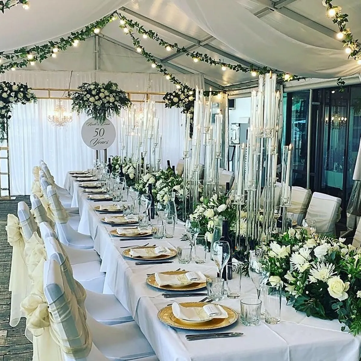 Crystal Candle Holders Acrylic Tubes 0.7-0.9M Clear Pipes Wedding Table ...