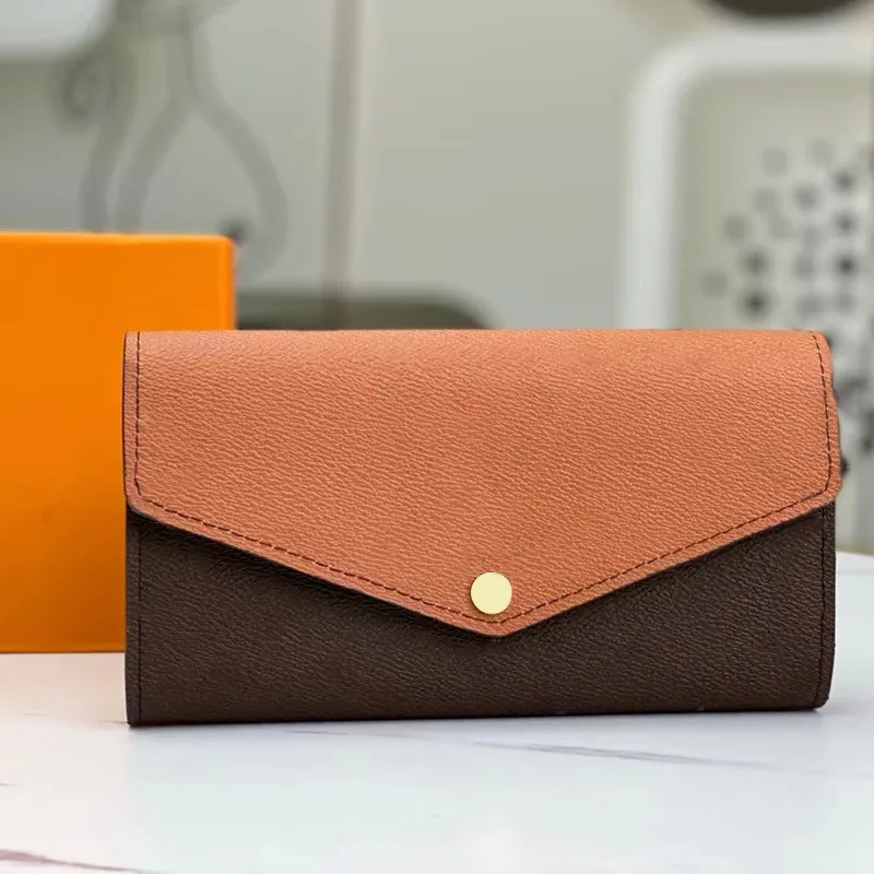 Multi Color Leather Purse With Card Slots Women's Luxury Splice Wallet ...