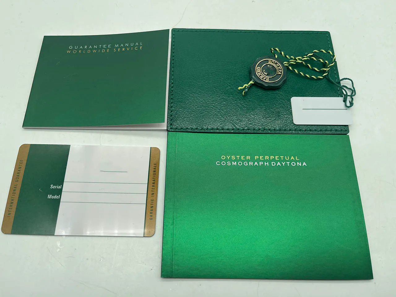Custom Rolex Watch Box Booklet Papers Security Card, Green Color ...