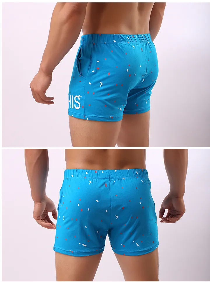 Soft Cotton Printed Men's Boxers Shorts, Breathable Loose Home ...