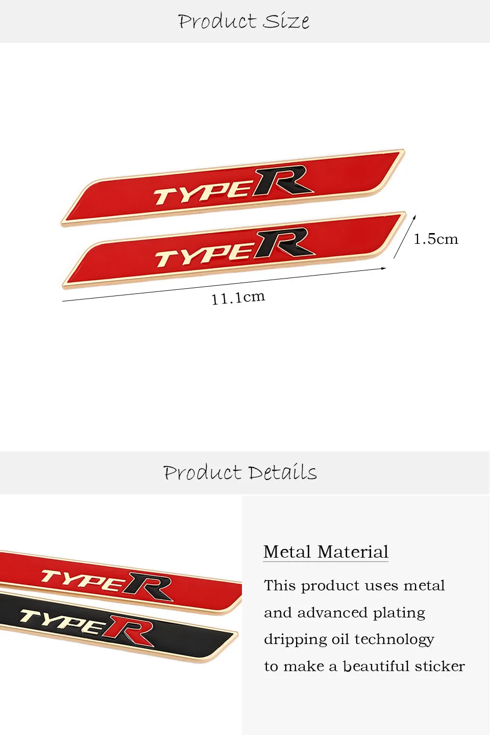 3D Metall Auto Aufkleber Typ R Logo Emblem Abzeichen Abziehbilder Für ...