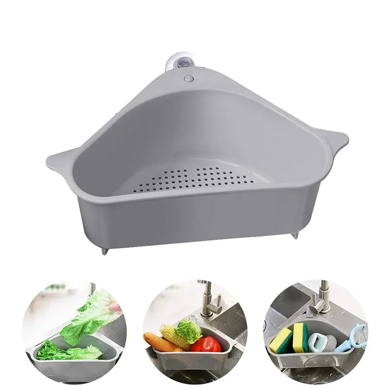 Kitchen Triangle Sink Filter Kitchen Drain Basket Vegetable Rack ...