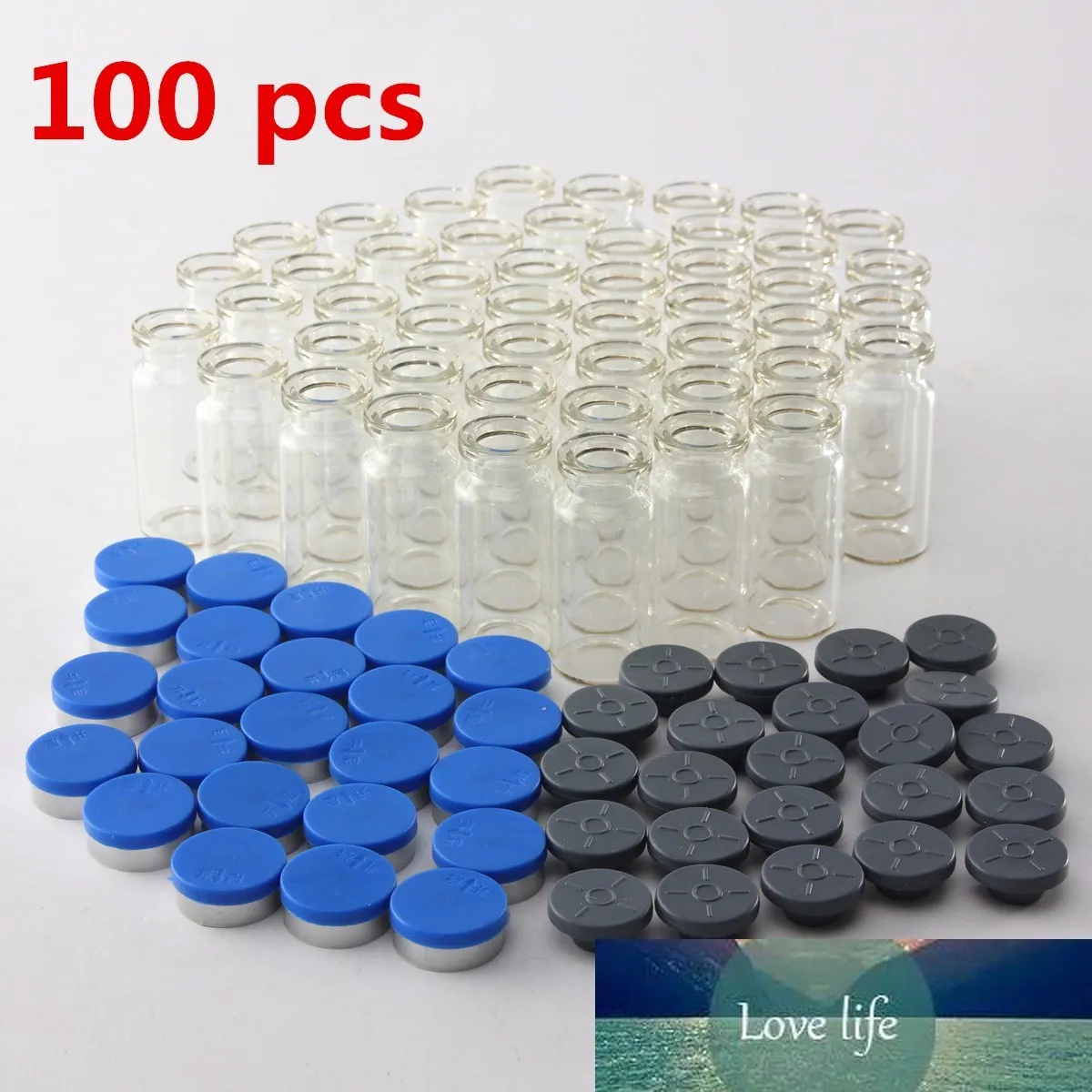 Small Glass Vials 100 Pack 10mL Clear Injection Vials With Stoppers ...