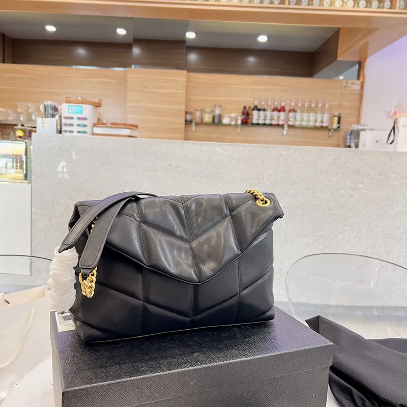 Designer Puffer Quilted Sheepskin Handbag For Women, One Shoulder ...