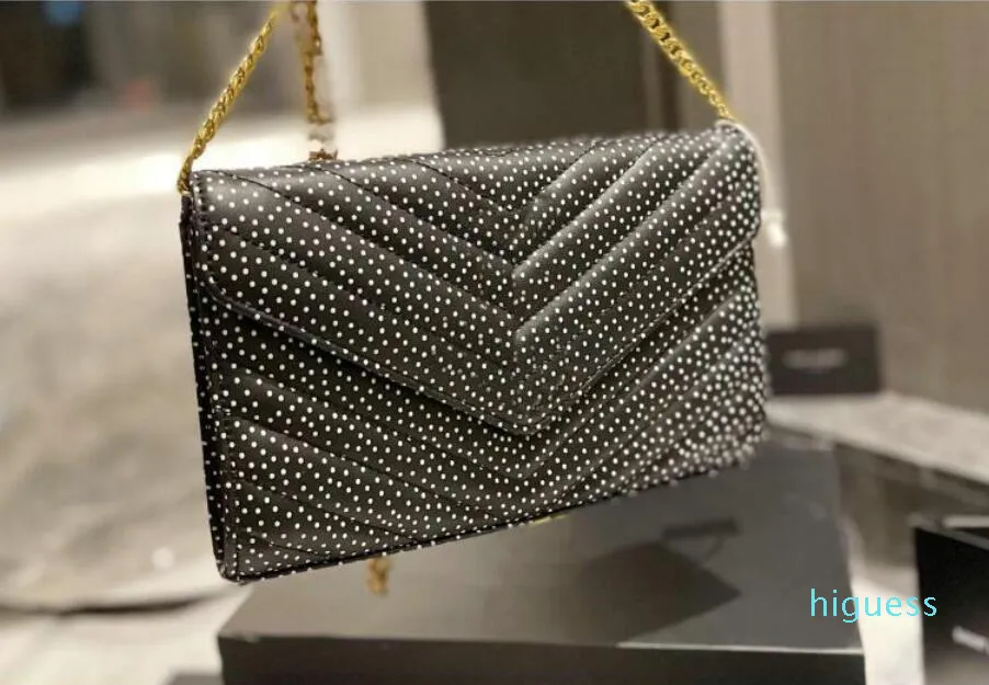 Luxury Leather Designer Satchel: Diagonal Crossbody Chain Handbag For ...