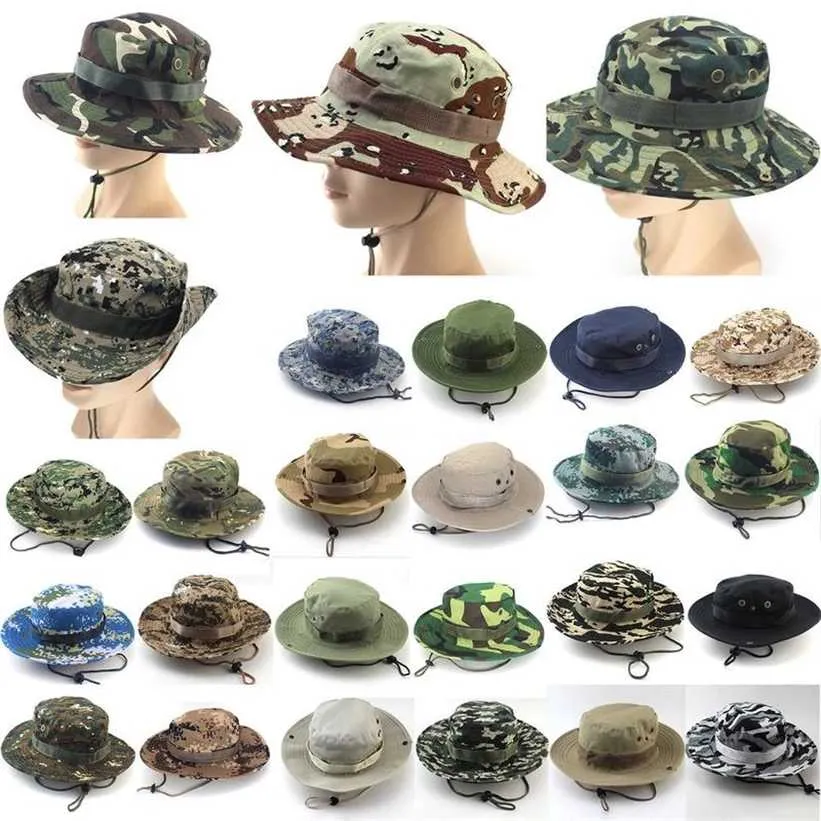 Military Camo bucket cap hat for Men - Wide Brim Sun Cap for Summer ...