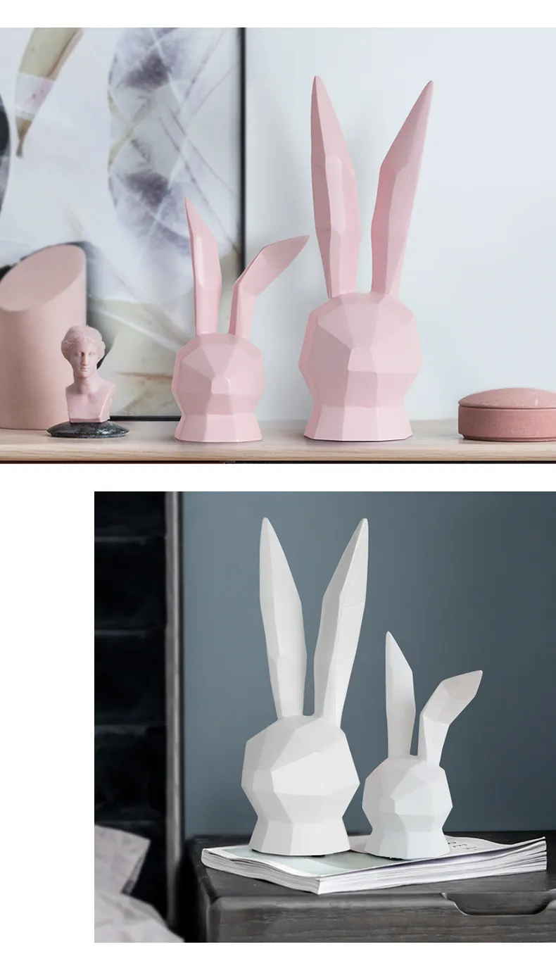 Nordic Rabbit Resin Figurine: Modern Home Decor For Living Room ...