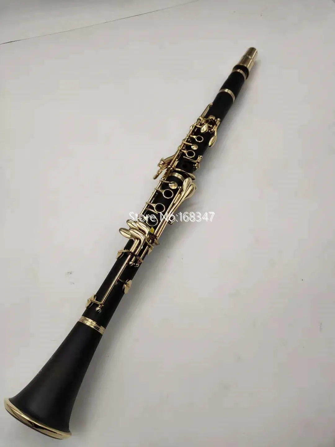 Professional C Clarinet - 17 Key Ebony Wood, Gold Plated Keys, Includes ...