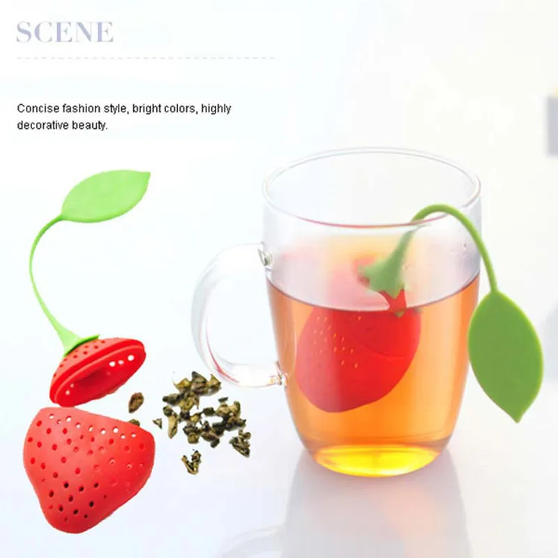 DHgate.com:Strawberry Silicone Tea Infuser - Reusable Red and Yellow ...