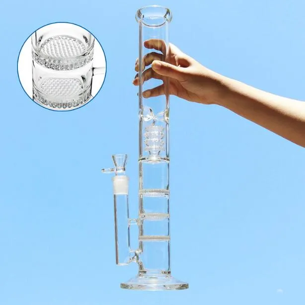 44cm Tall Bong Smoking Glass Pipes Hookahs Comb Perc Percolator Water ...