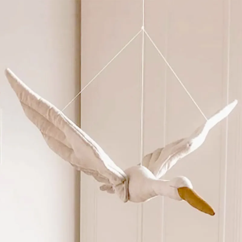 Elegant Swan Wall Decor - Plush Stuffed Swan, Nursery Room Hanging ...