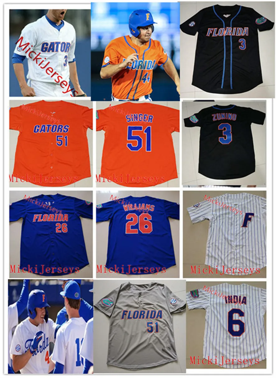 NCAA Custom Florida Gators Stitched Baseball Jersey 35 Brian Johnson ...