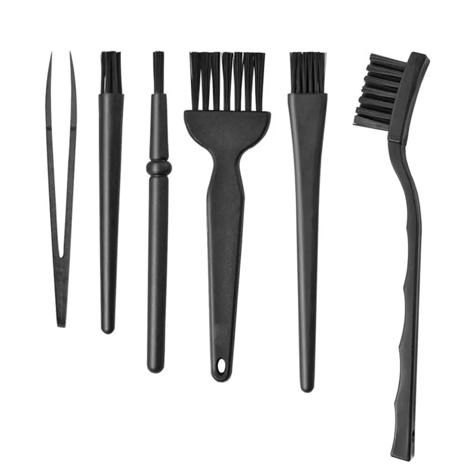 6 In 1 Black Plastic Anti Static Brush Computer Main Board Keyboard ...
