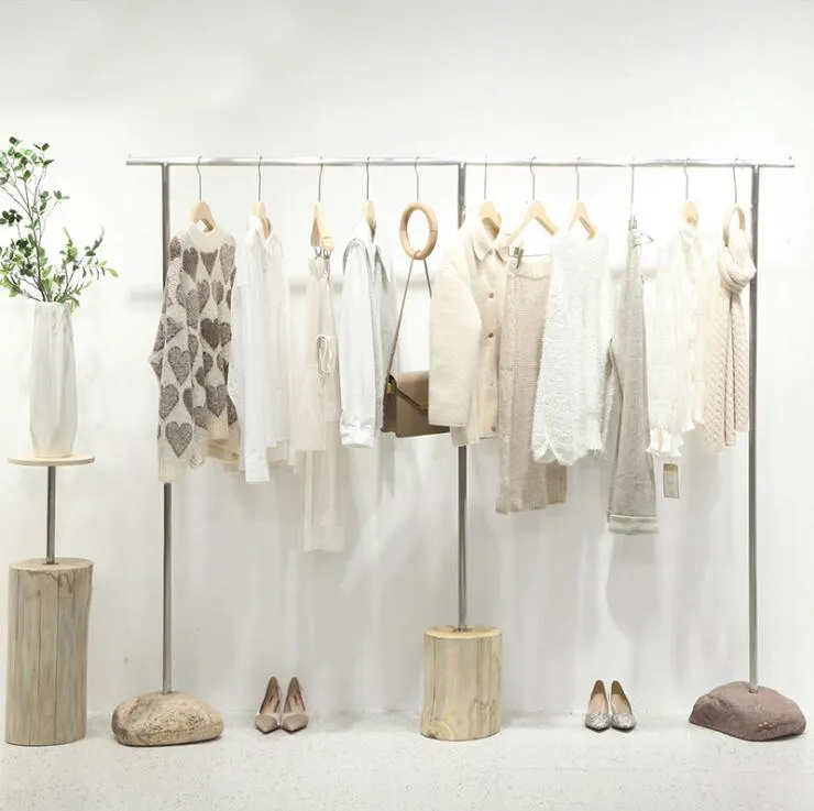 Custom Clothing Rack - Stainless Steel Shop Display, Adjustable Height ...