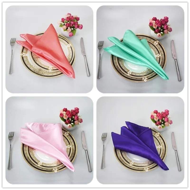 Premium Satin Napkins - 30x30cm - Elegant Dinner Napkins Cloth for ...