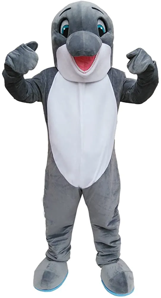 Happy Dolphin Mascot Costume - Adult Size, Perfect for Halloween ...