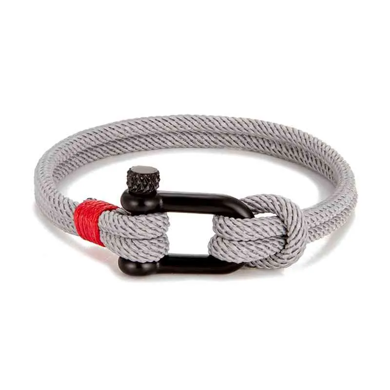 Mkendn Men Nautical Double Strand Shackle Survival Corde Broset Femme ...