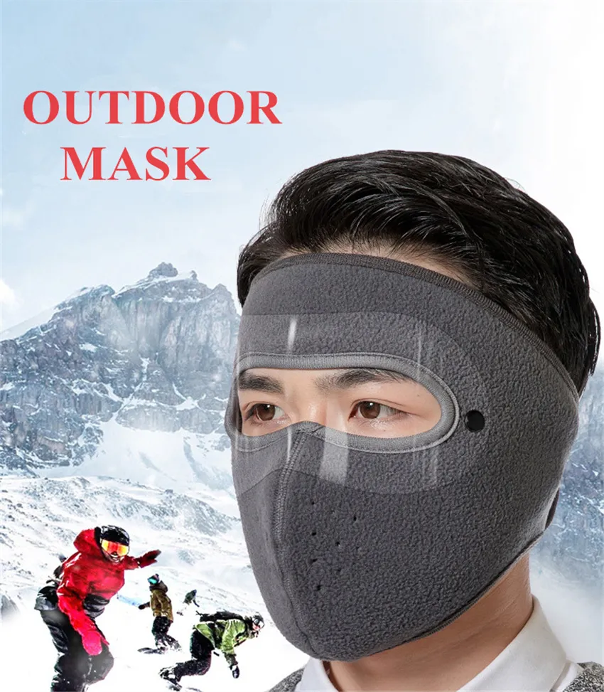US Stock Fashion Winter Face Mask Fleece Lined Thick Earmuffs Balaclava ...