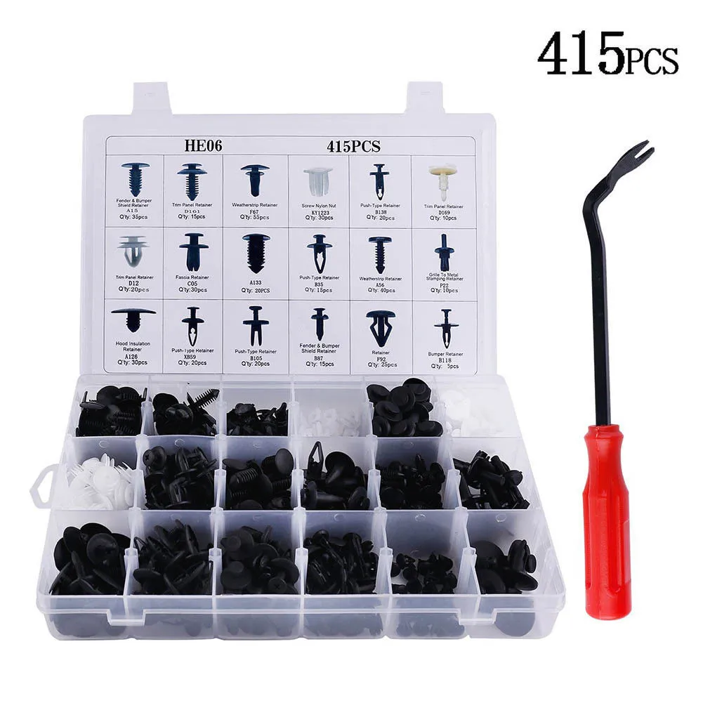 Automotive Plastic Rivets & Fasteners Kit Universal Car Body Push Pin ...